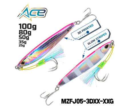 Ace - Two-Face 3D Jigs (100G / 80G / 50G / 35G / 25G) - MZFJ05-3DXX-XXG